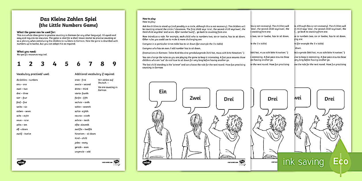 German Number Game - The Little Counting Game German
