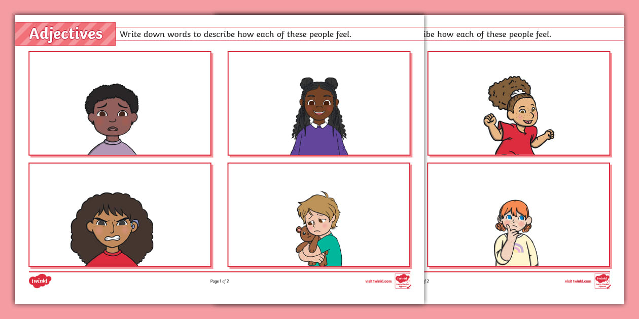 Feelings Worksheets - Feelings Adjectives (teacher made)