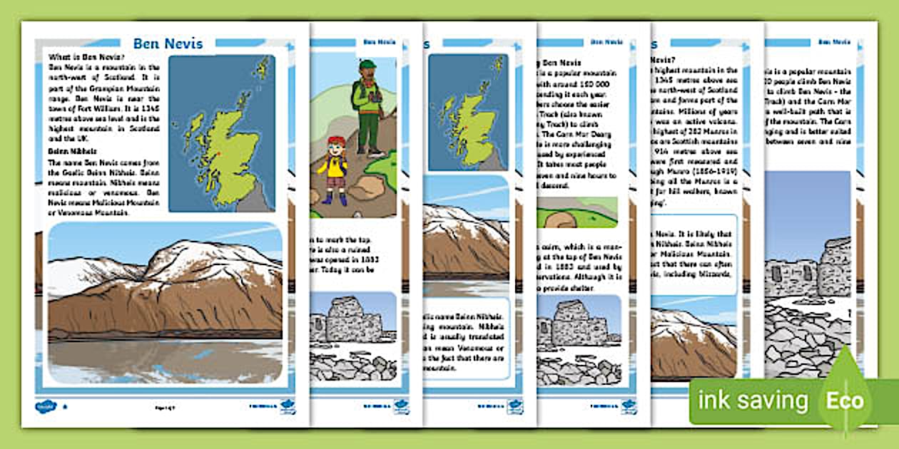Ben Nevis Facts | Differentiated Fact File | CfE Resources