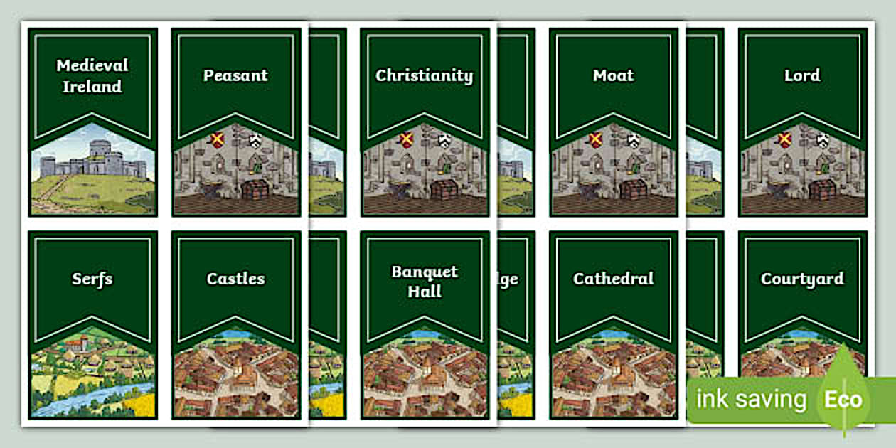 Life in Medieval Ireland Word Cards 5th and 6th Class
