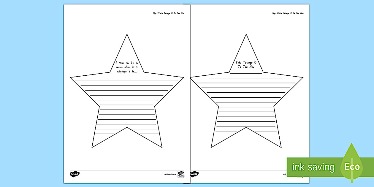 New Year Resolution Stars Worksheet / Worksheet Te Reo Māori