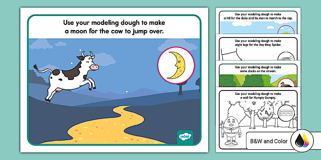 Nursery Rhymes Modeling Dough Mats (Teacher-Made) - Twinkl