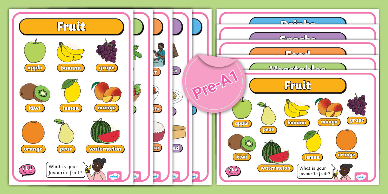 YLE Starters - Vocabulary Poster (Food) [pre-A1] - Twinkl
