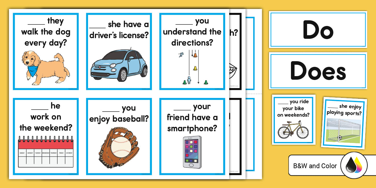 Do or Does Two Sides Game for ELL (Teacher-Made) - Twinkl