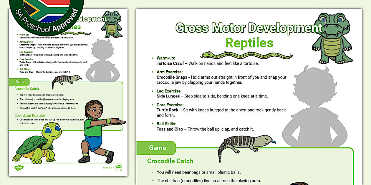Preschool Gross Motor Development Lesson Plan - Reptiles