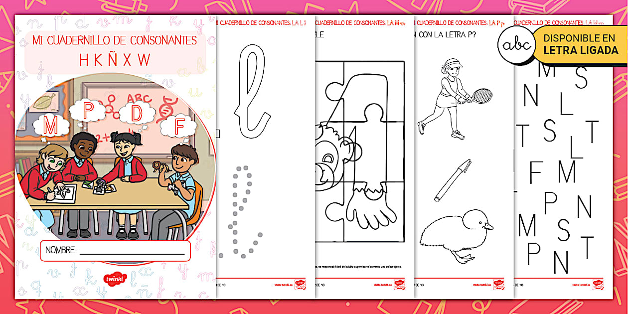 Cuadernillo: Las consonantes M P L T S D N F - Educación Infantil