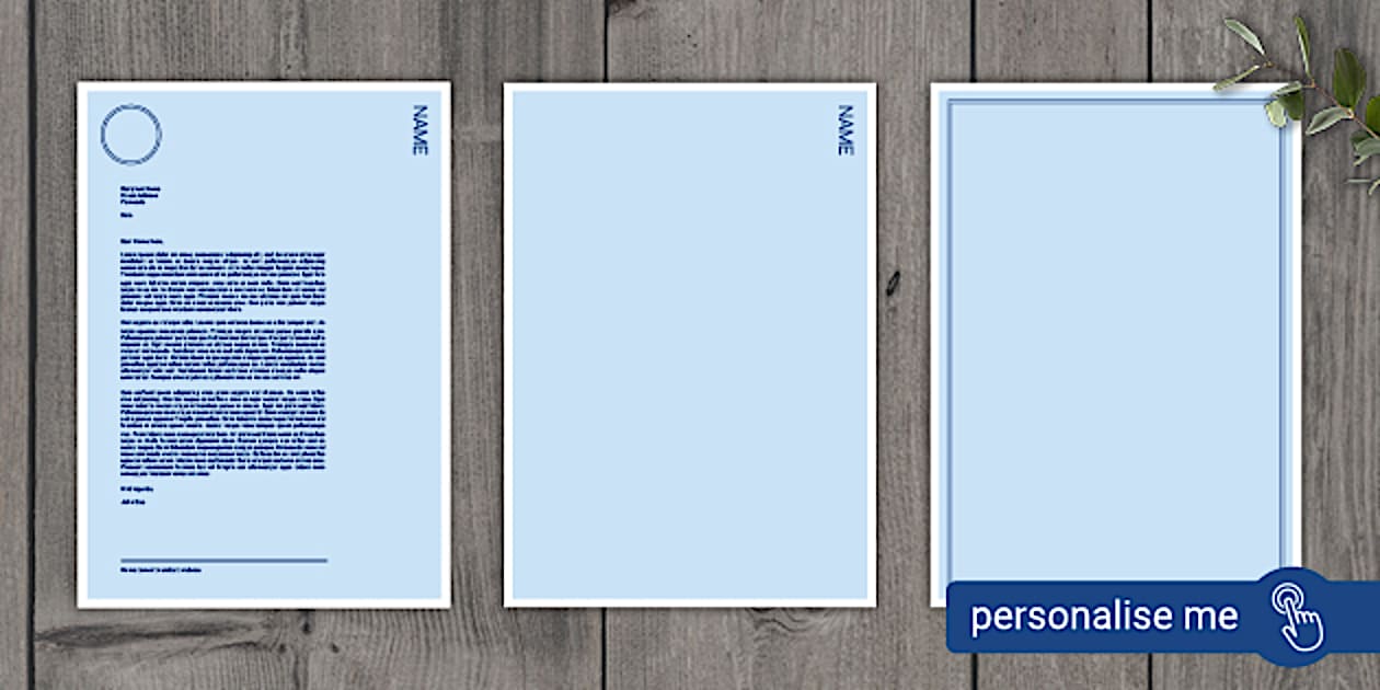 Bold Blue Letterheads (teacher made) - Twinkl