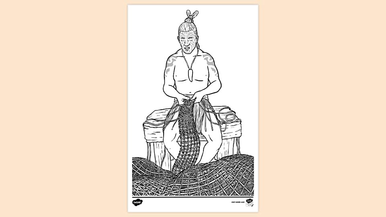 Maui Making Net Colouring | Colouring Sheets (teacher made)