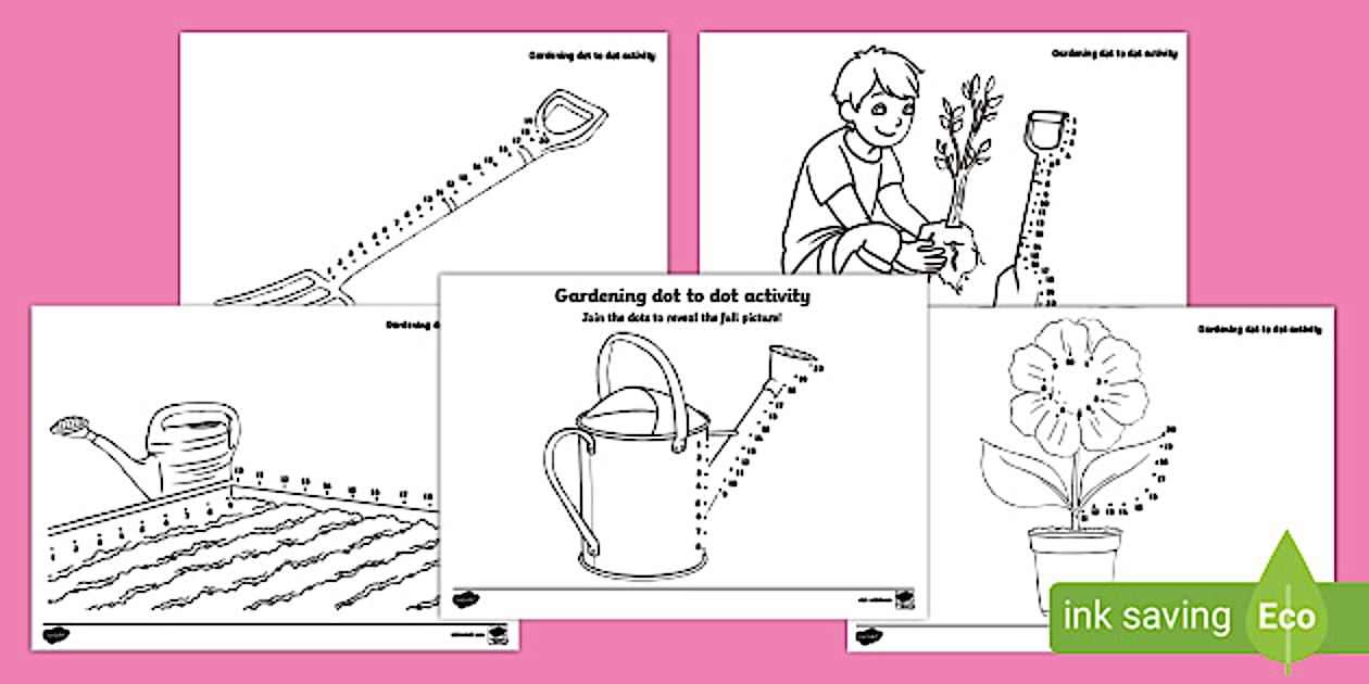 Dot to Dot 1-20 Gardening Activity - Templates - Twinkl