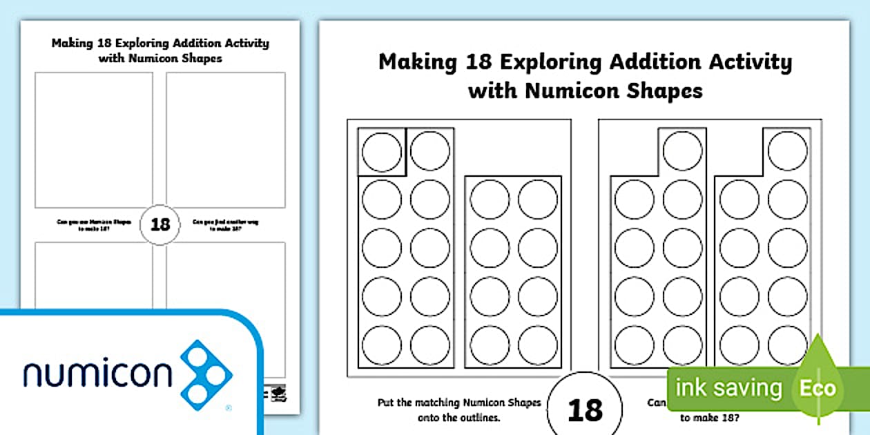 👉 Making 18 Exploring Addition Activity with Numicon Shapes