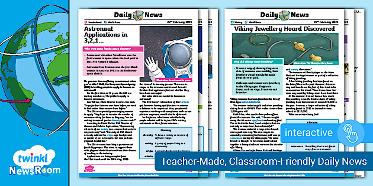 NewsRoom Weekly UKS2 Reading Comprehension Pack - 26th February 2021