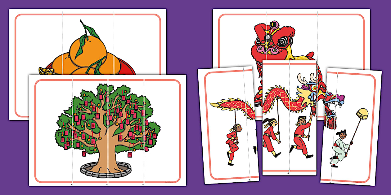Chinese New Year Jigsaw Puzzle Strips | Toddlers | Twinkl