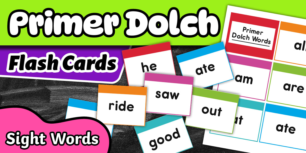Primer Dolch Word Flash Cards (Teacher-Made) - Twinkl