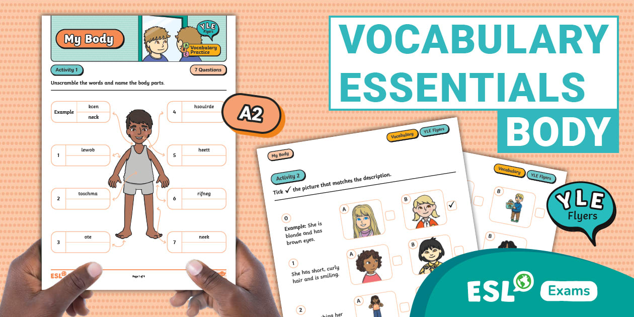 YLE Flyers A2 Vocabulary Activity Sheet - My Body [A2]