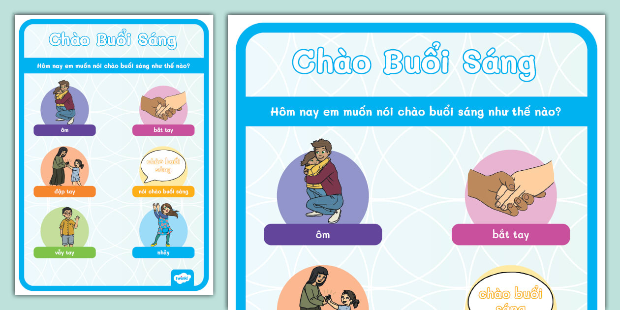 Áp Phích Cử Chỉ Chào Buổi Sáng - Twinkl
