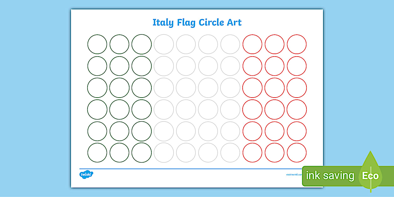 Italy Flag Circle Art Worksheet | Twinkl | Geography | KS1