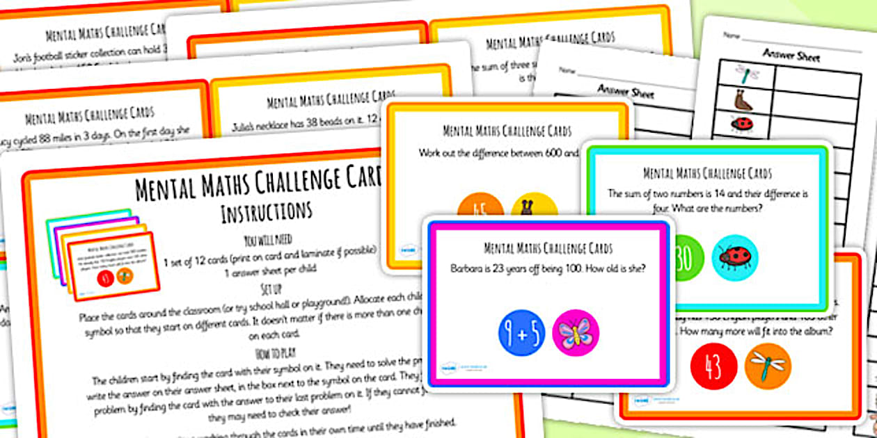 Mental Maths Challenge Cards | Primary Resources - Twinkl