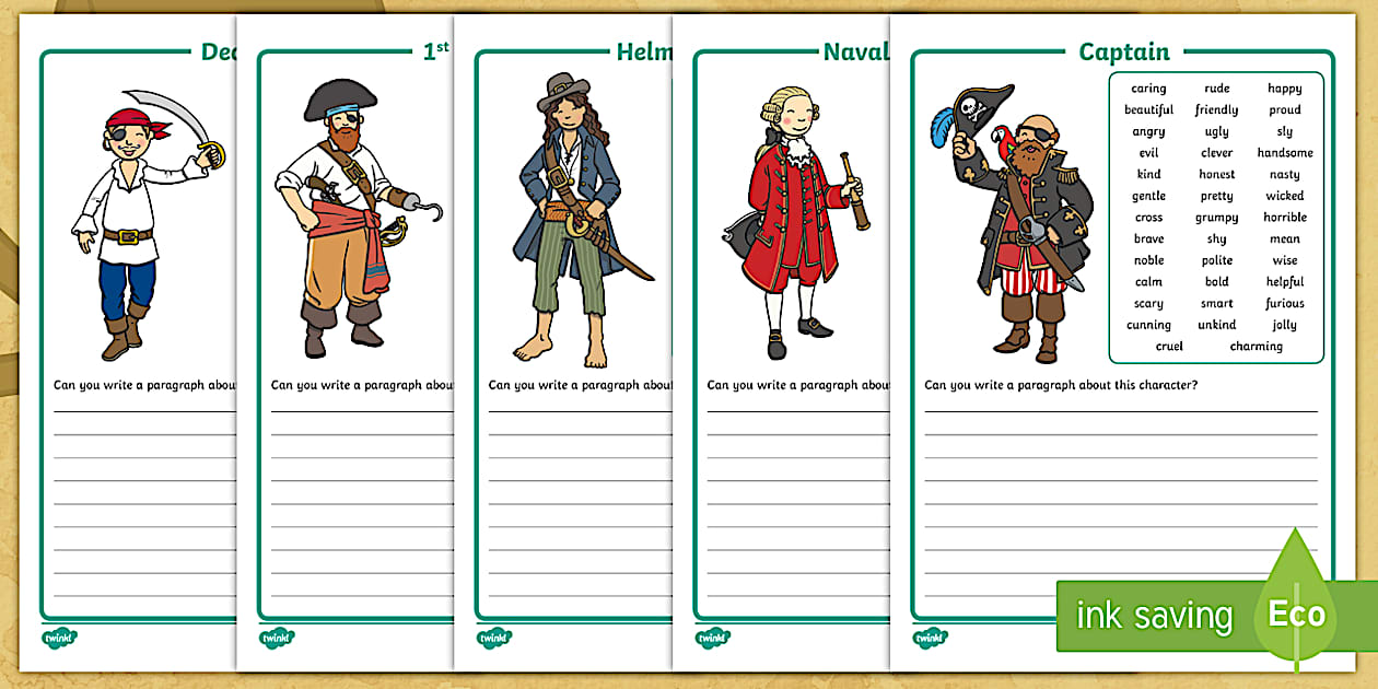 Pirate Description Writing Frames (teacher made) - Twinkl