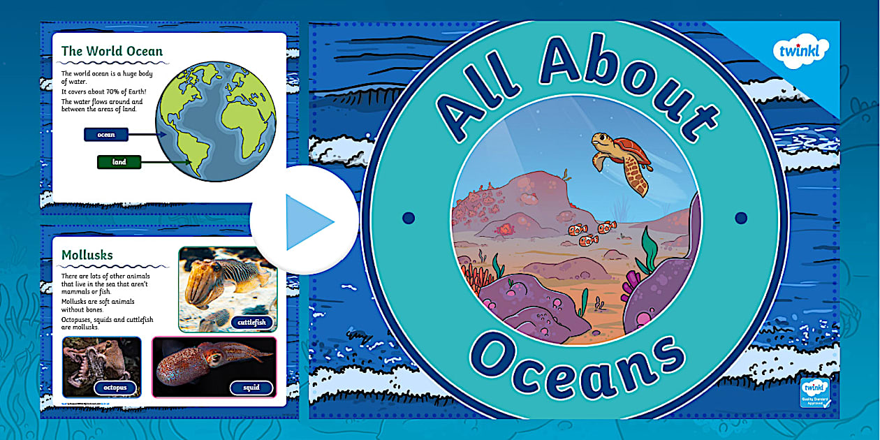All About Oceans Information PowerPoint with Quiz - Twinkl