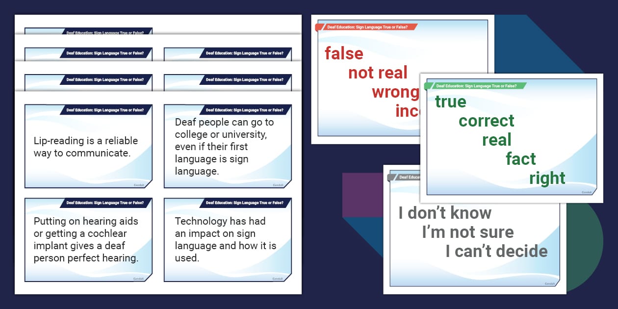 Deaf Education: Sign Language Sorting Activity - Twinkl