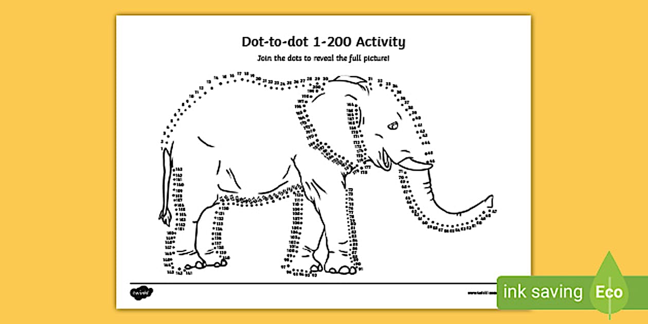 200 Dot to Dot Worksheet - KS1 (teacher made) - Twinkl