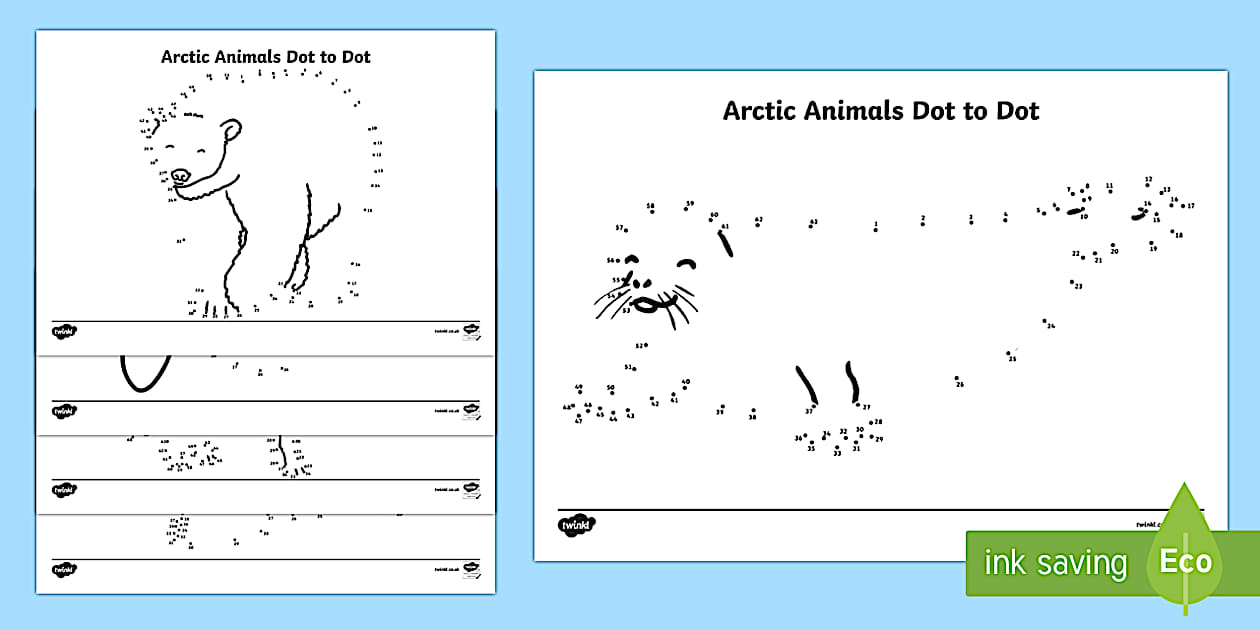 Arctic Animals Dot to Dot Worksheet / Worksheets - Twinkl