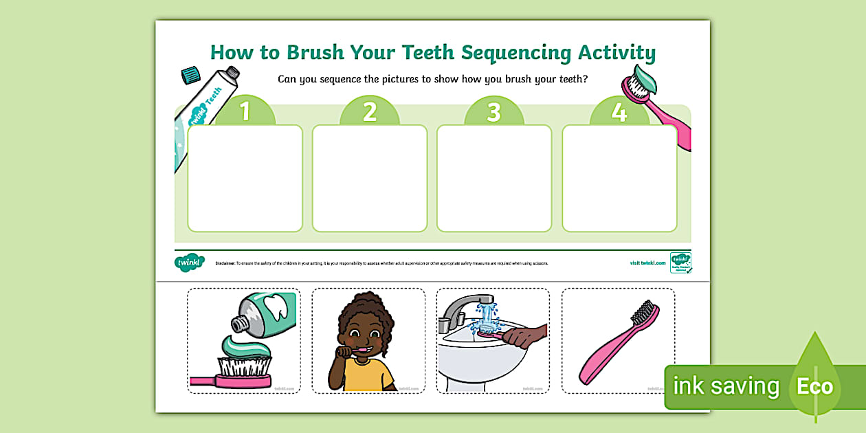 How to Brush Your Teeth Sequencing Activity | Twinkl
