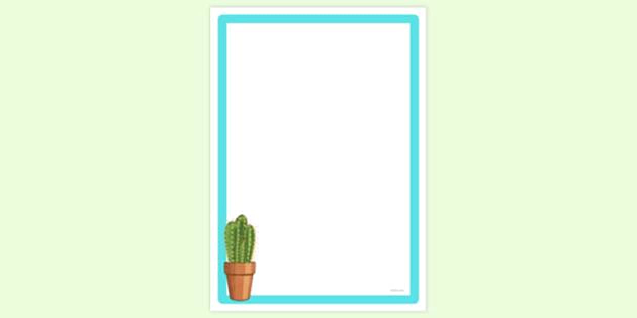 Cactus Page Border | Printable Page Borders | Twinkl