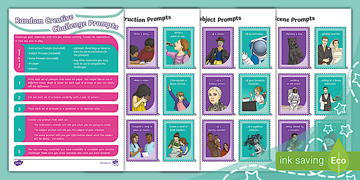 Random Creative Challenge Prompts (Teacher-Made) - Twinkl