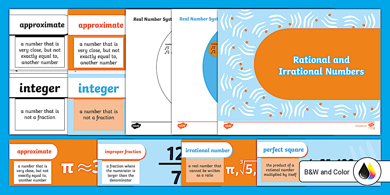 Eighth Grade Rational and Irrational Numbers Unit Word Wall