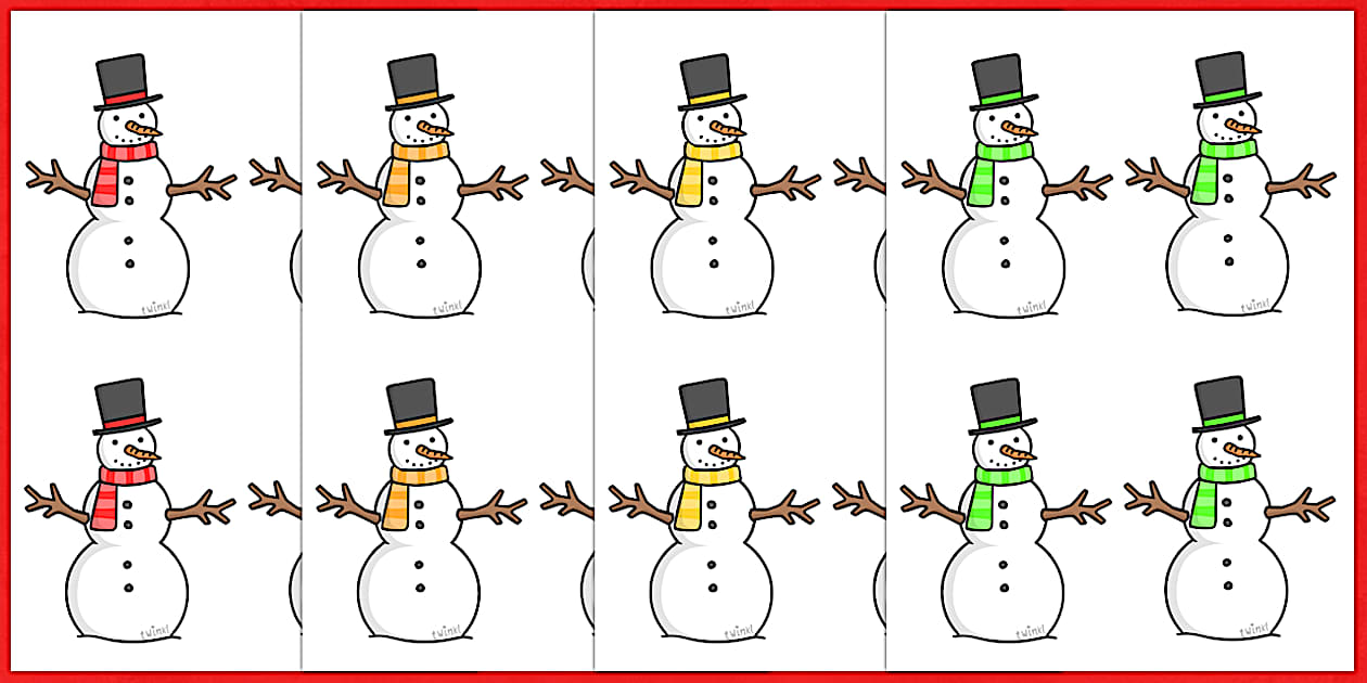 Christmas Editable Snowmen Small