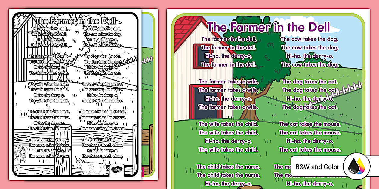 The Farmer in the Dell Poster (teacher made) - Twinkl