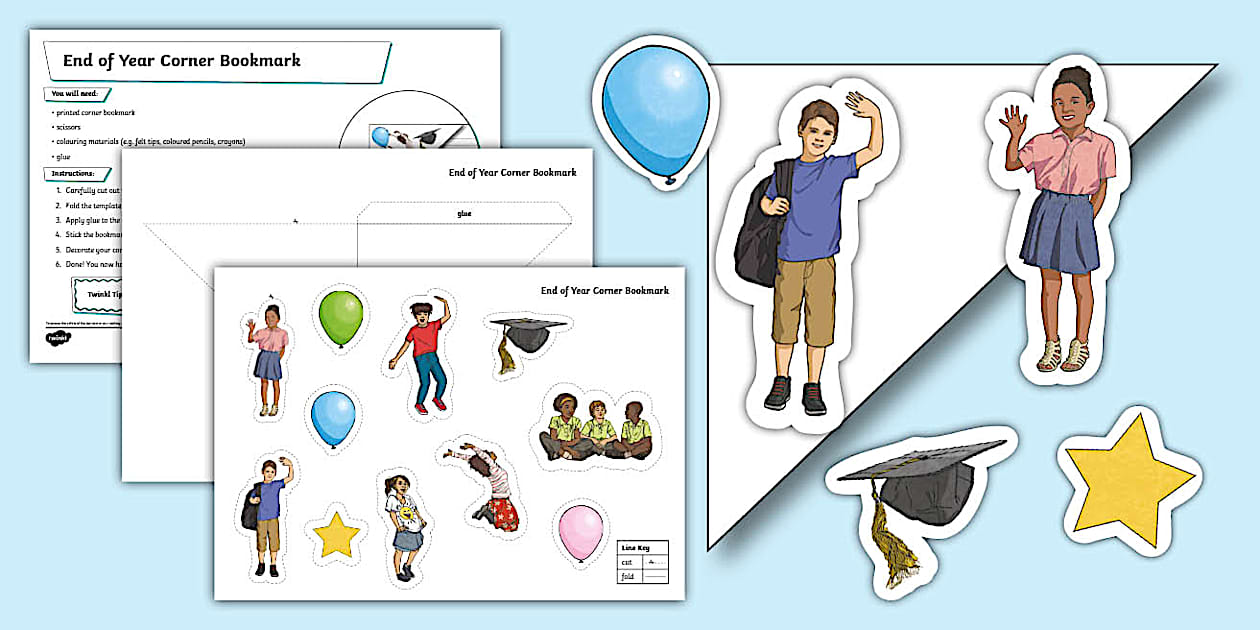 End of Year Corner Bookmark - Twinkl Classroom Management