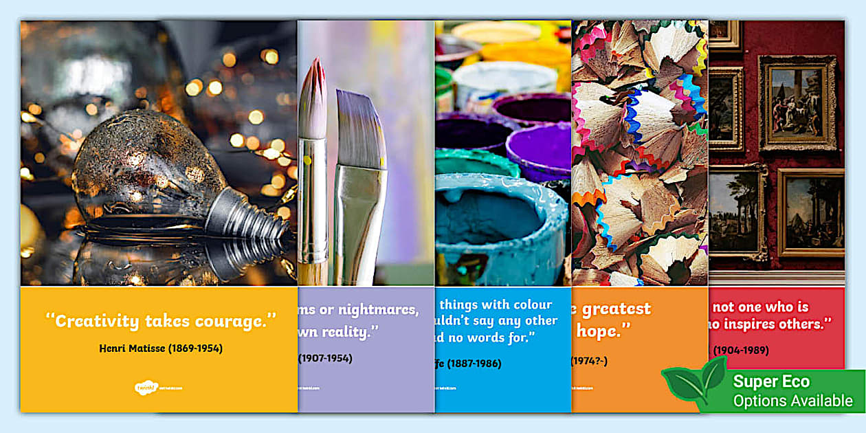 Inspirational Art Quotes Posters (teacher made) - Twinkl