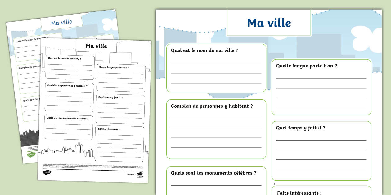 Fiche d'informations : Ma ville (Teacher-Made) - Twinkl