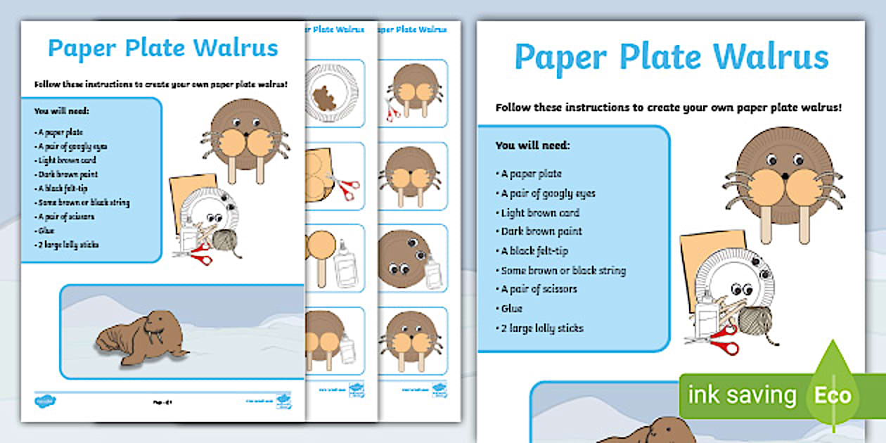 Paper Plate Walrus Craft Instructions | Twinkl - Twinkl