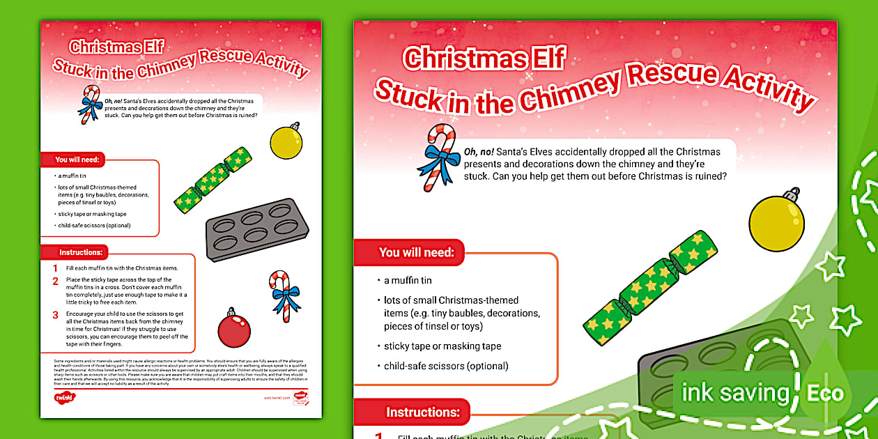 Stuck in the Chimney Rescue Activity | Christmas Elf Game