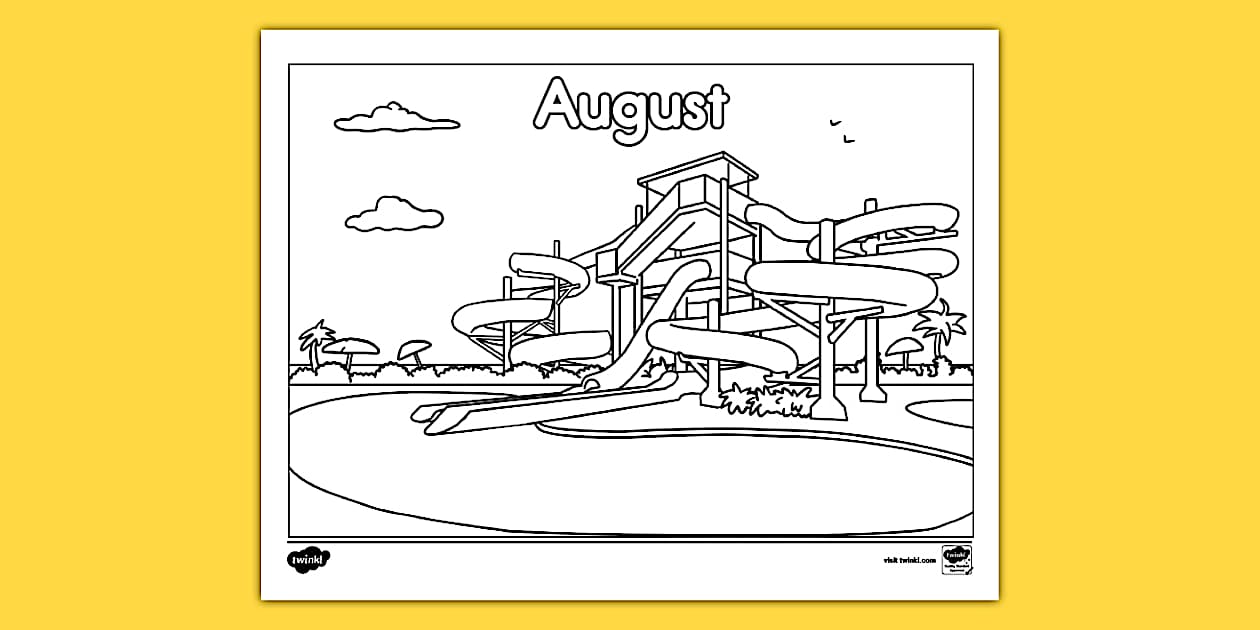 August Coloring Sheet (teacher made) - Twinkl