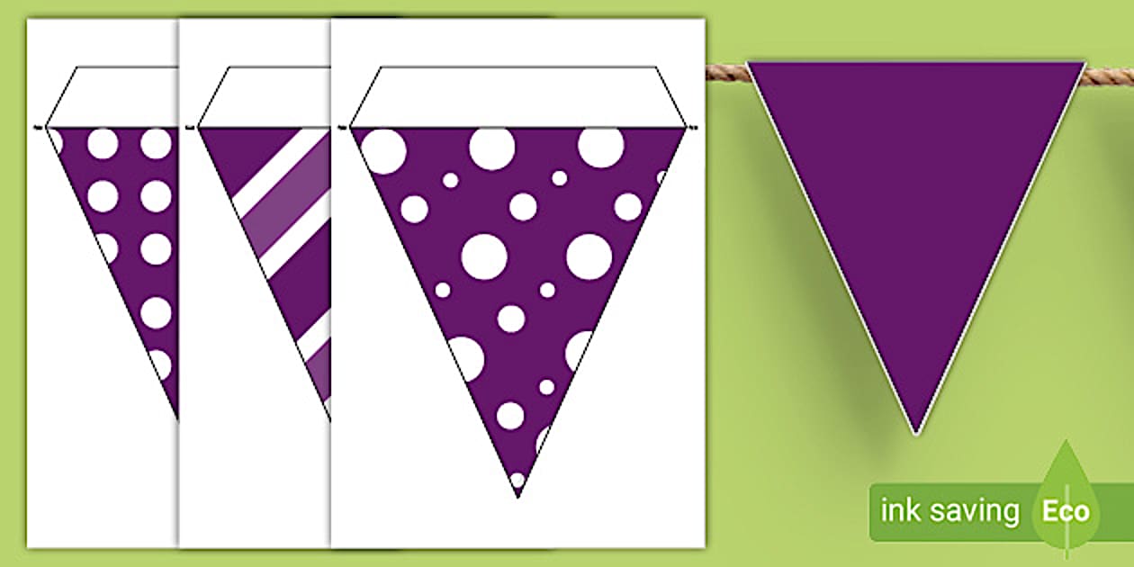Aubergine Bunting | Colour Theme Display Bunting - Twinkl