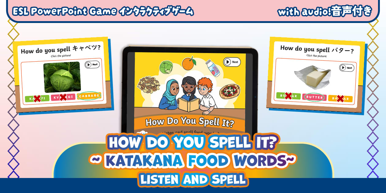 子ども英語 リスニング How do you spell__? Food Words English Quiz