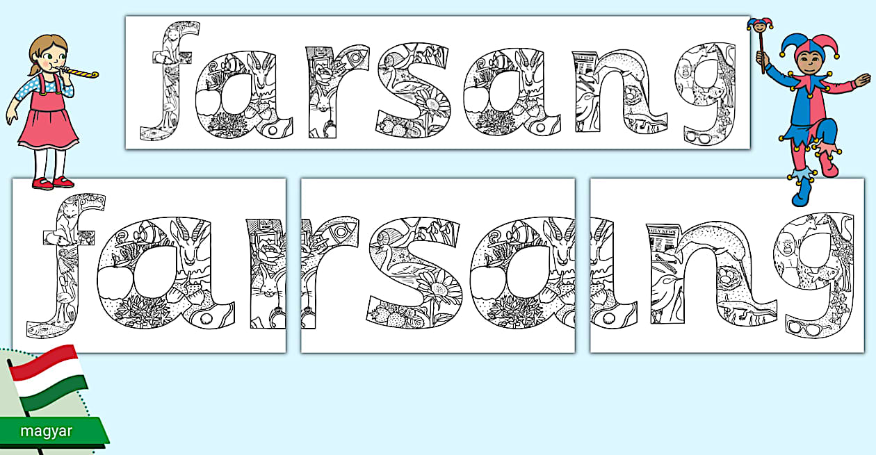 Farsangi Közös Színező Gyerekeknek - Nyomtatható - Twinkl