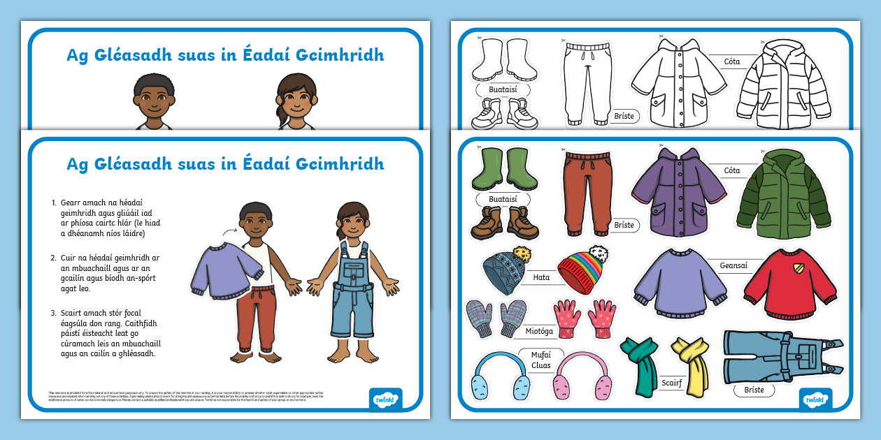 Ag Gléasadh suas in Éadaí Geimhridh - (Dressing Up in Winter Clothes)