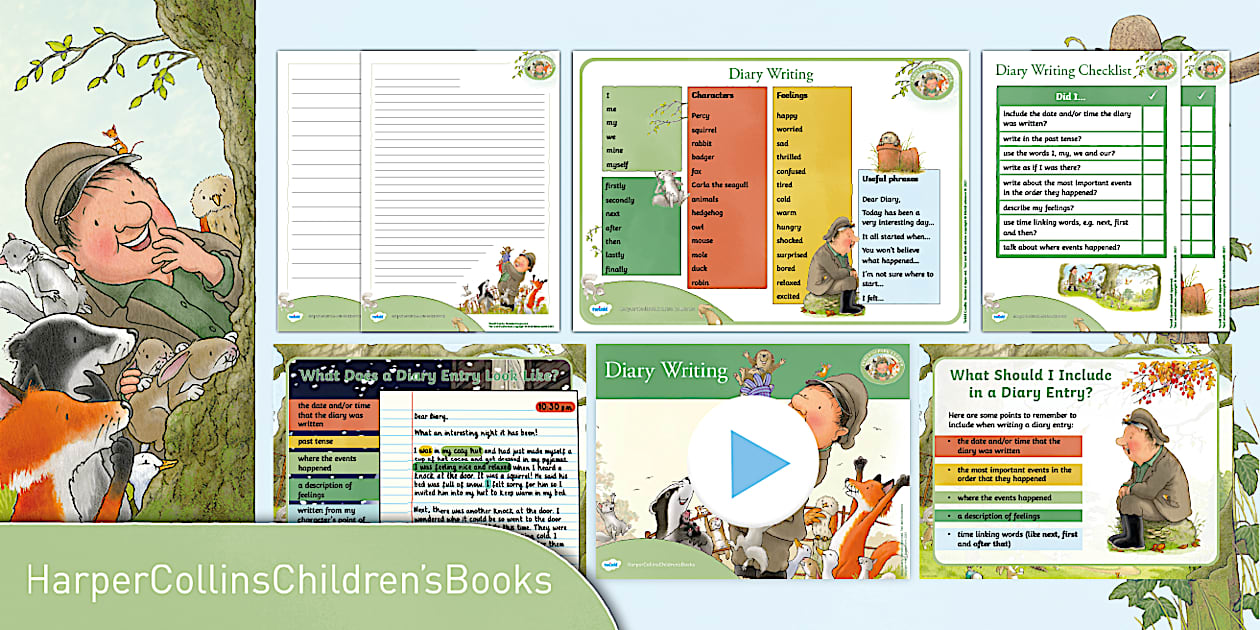 FREE! - Percy the Park Keeper: Diary Writing Resource Pack