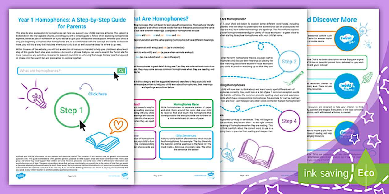 Year 1 Homophones: A Step-by-Step Guide for Parents - Twinkl