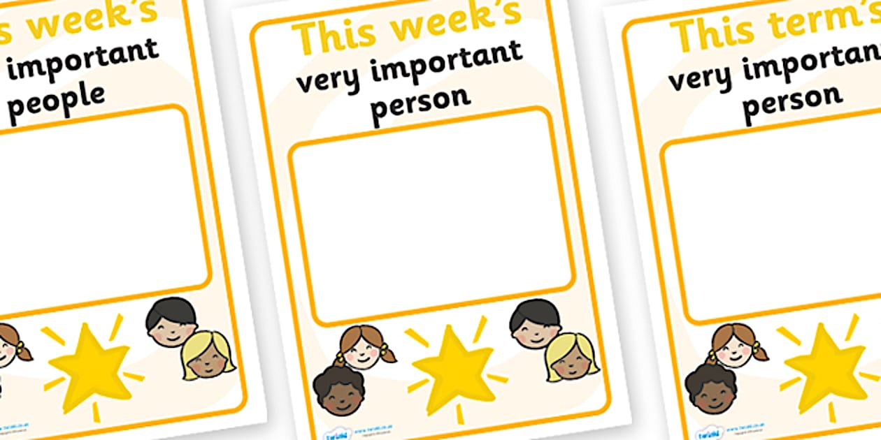 Classroom Helper Display Signs (Very Important Person)