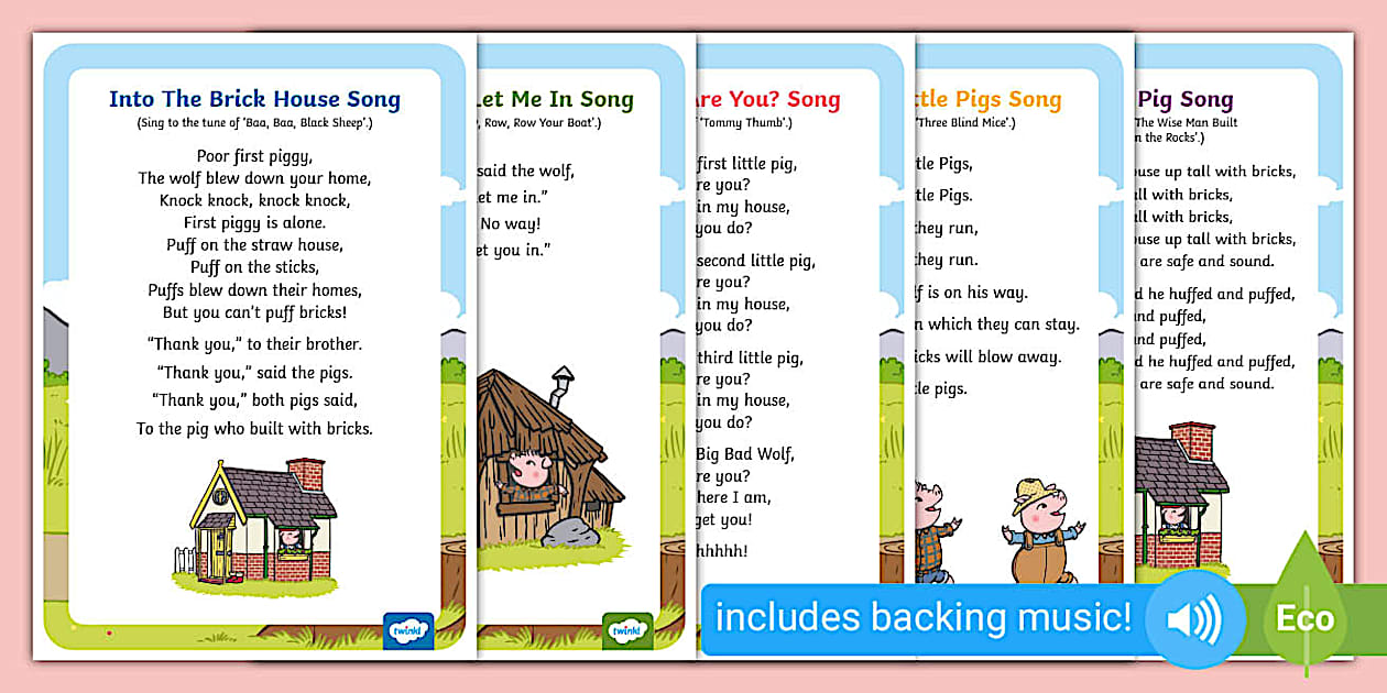 The Three Little Pigs Songs | Twinkl (teacher made) - Twinkl