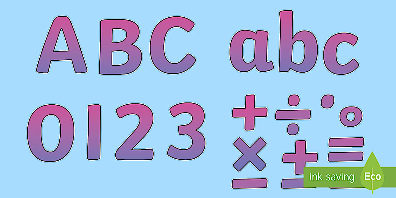 👉 Display Lettering & Symbols (Purple Grad) - Twinkl