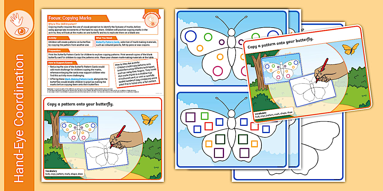 Minibeasts Fine Motor Hand-Eye Activity: Butterfly Patterns