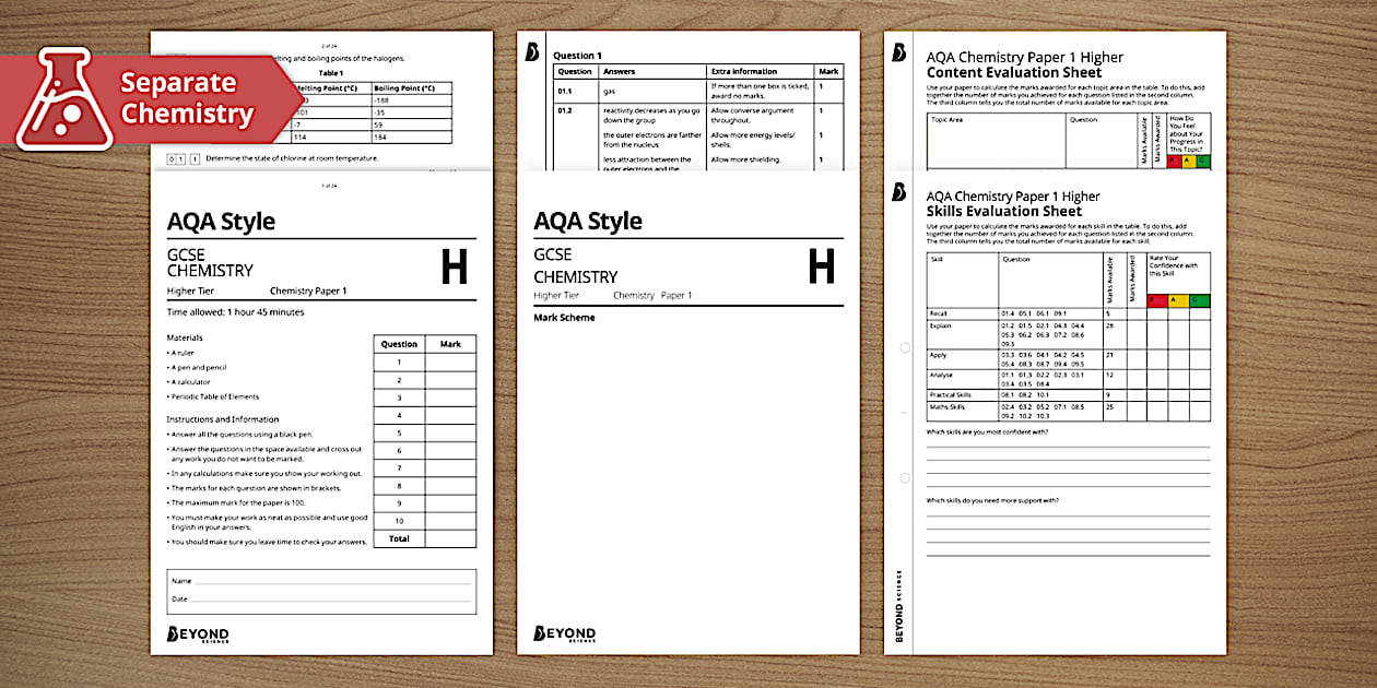 Chemistry Paper 1 Practice Paper | Beyond Twinkl