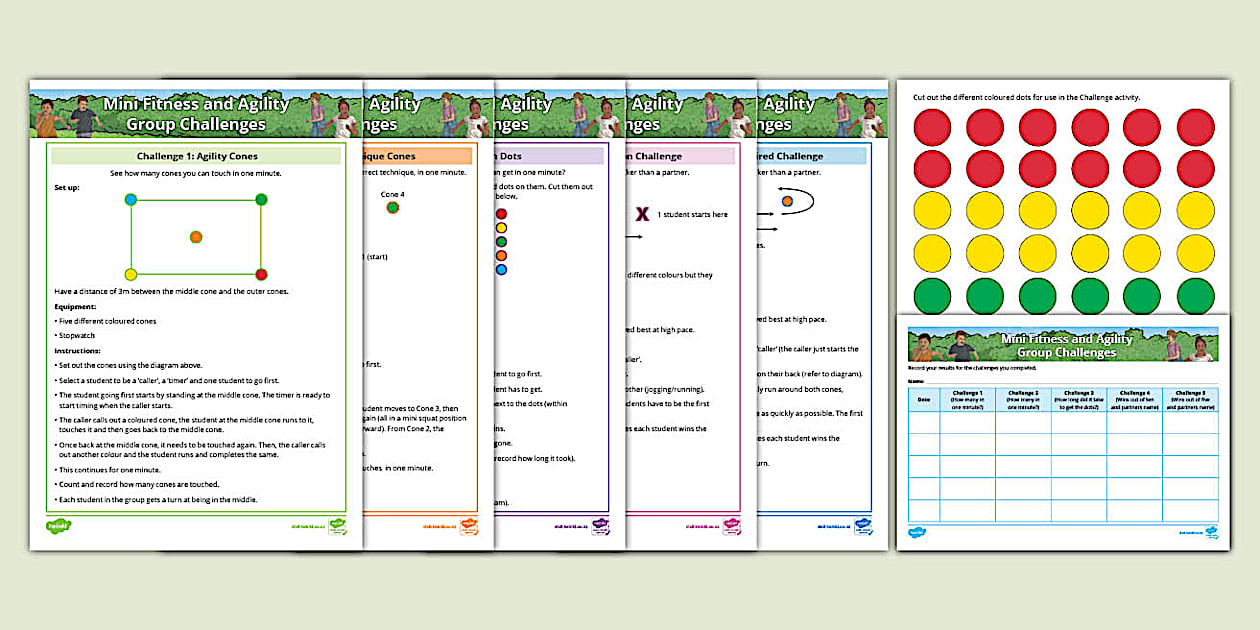 Mini Reaction and Agility Group Circuit Challenges - Twinkl